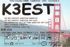 Buro経由で届いたQSL card K3EST ( California ) - JL1UTS’s blog