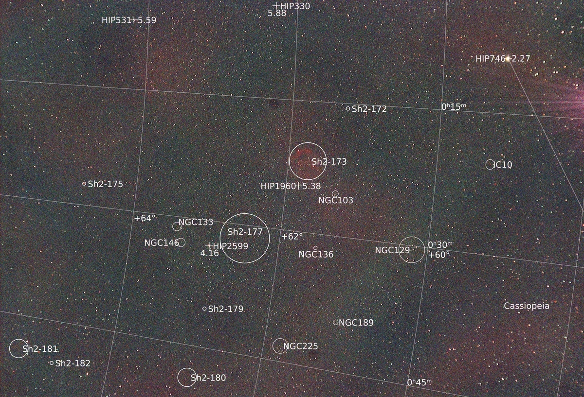 NGC189、Sh2-173を撮影してみたけど - 後期高齢者が天体撮影に嵌りました