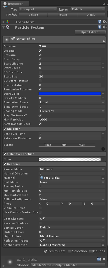 Unity ParticleSystem Lesson:ShiningEffect - ゲーム開発奮闘記
