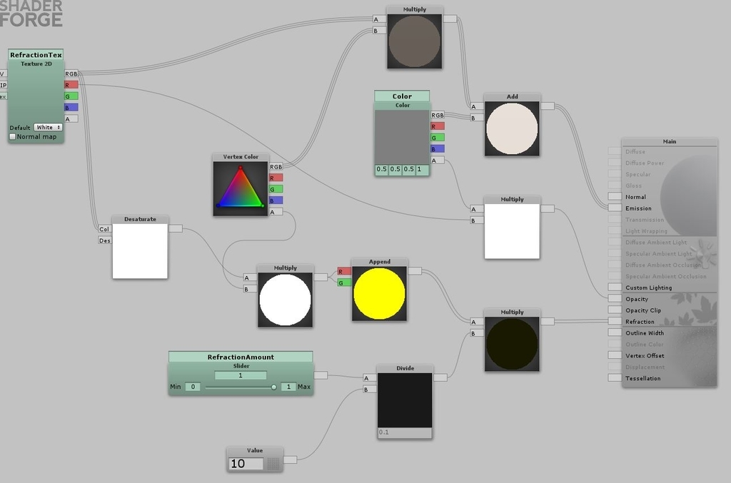 シェーダーメモ：Shader Forge Refraction(屈折) シェーダー - ゲーム開発奮闘記