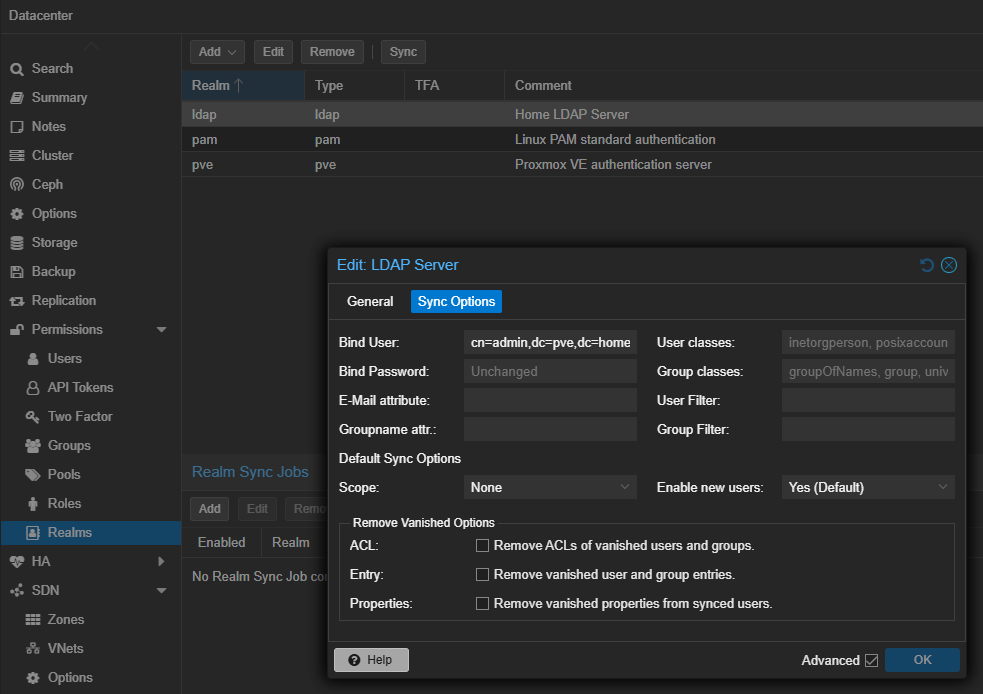 Proxmox で LDAP 認証したり権限の設定をしたりする - 立ち話