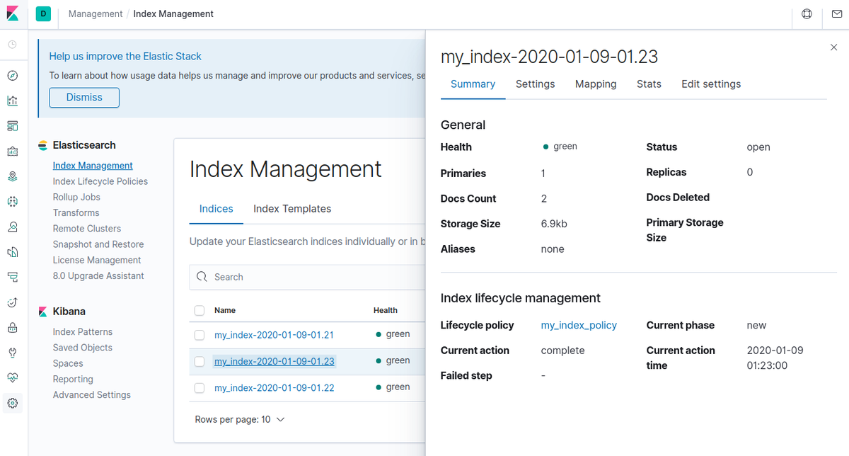 ElasticsearchのIndex Lifecycle Management（ILM）を使って、指定された期間を過ぎたインデックスを削除 ...