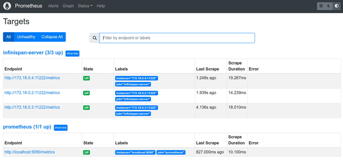 Infinispan Server 14.0でメトリクスの収集方法がMicrometerに移行されたので、試してみた - CLOVER🍀