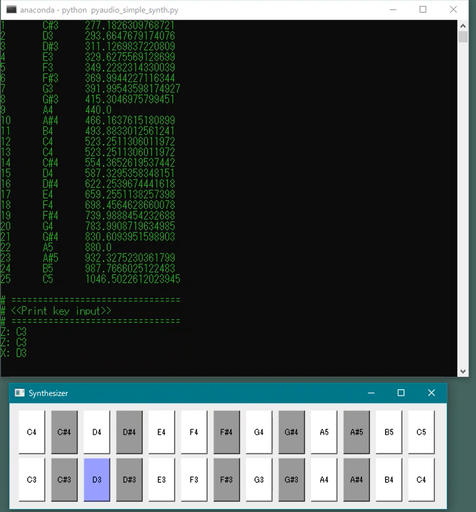 Python Pyaudioとpyqtで作る簡易シンセサイザー Wizard Notes