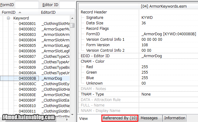 【Fallout4】FO4Editの使い方 - プラグインの構造を調べる - - Fallout箱庭DIY
