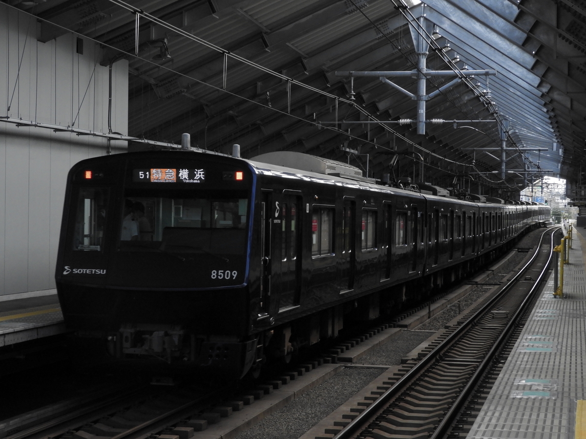 相鉄8000形8709×10編成を撮影した。 - きょーばしのかもるえき