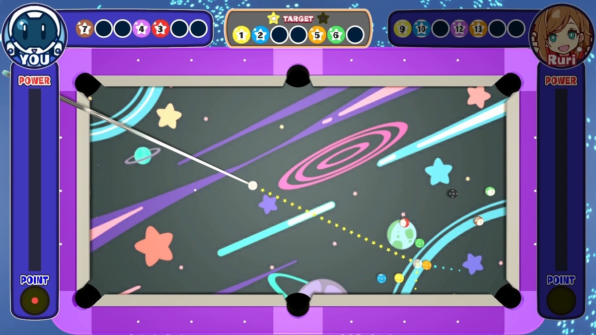 任天堂Switchおすすめビリヤードゲーム MULTIVERSE POOL。可愛いキャラにメロメロです - レトロゲーム部屋住人ループデプトさんの名作ゲーム紹介