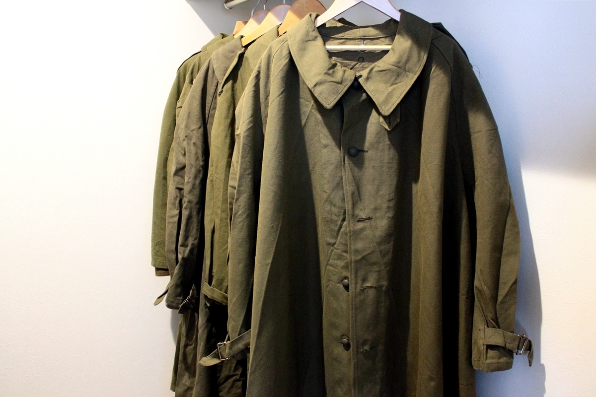 40s-50s FRENCH ARMY MOTORCYCLE OVERCOAT 2 / ヴィンテージ フランス軍 モーターサイクルコート ...