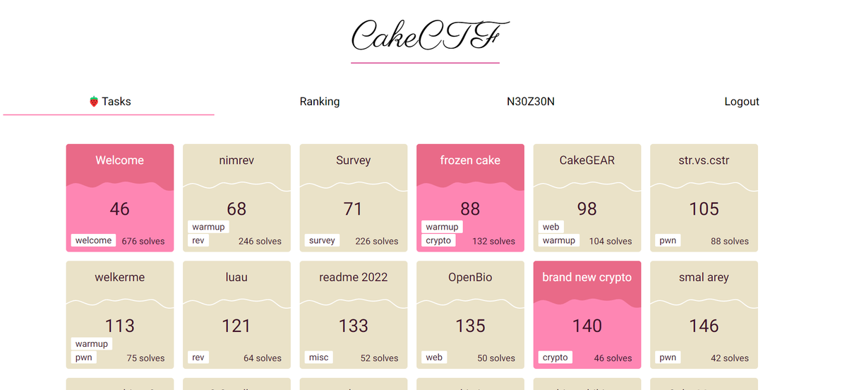 CakeCTF 2022 参戦記 - Learning cyber security by playing and enjoying CTFs
