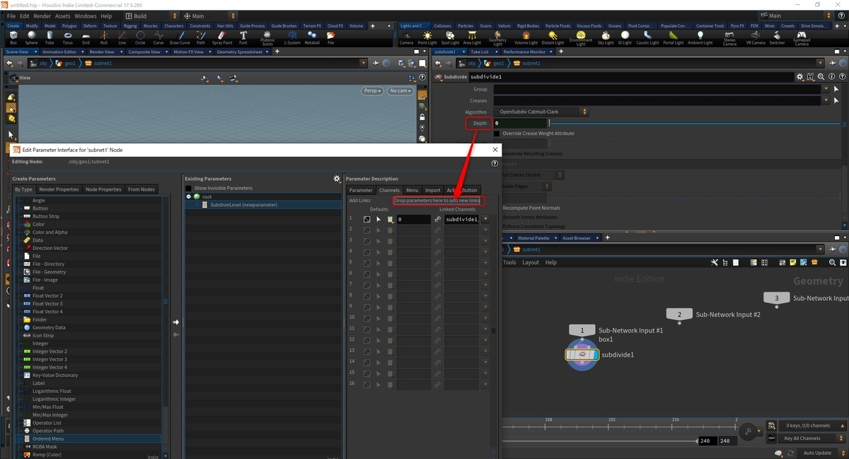Houdini サブネットのParameterでプルダウンを使う : Ordered Menu - Houdiniはじめました