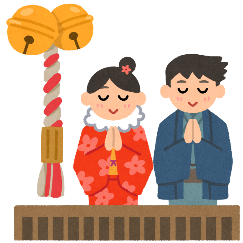 初詣のフリーイラスト素材 - 無料のイラスト素材 タダ絵