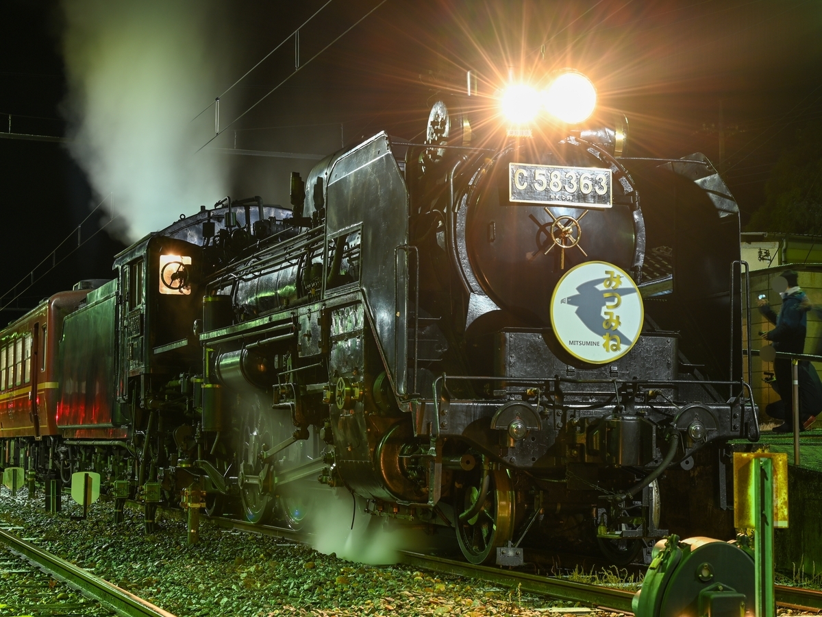 【秩父鉄道③】C58終夜運転 SL夜行急行「第51三峰号」に乗って - 長都温泉の鉄道撮影記