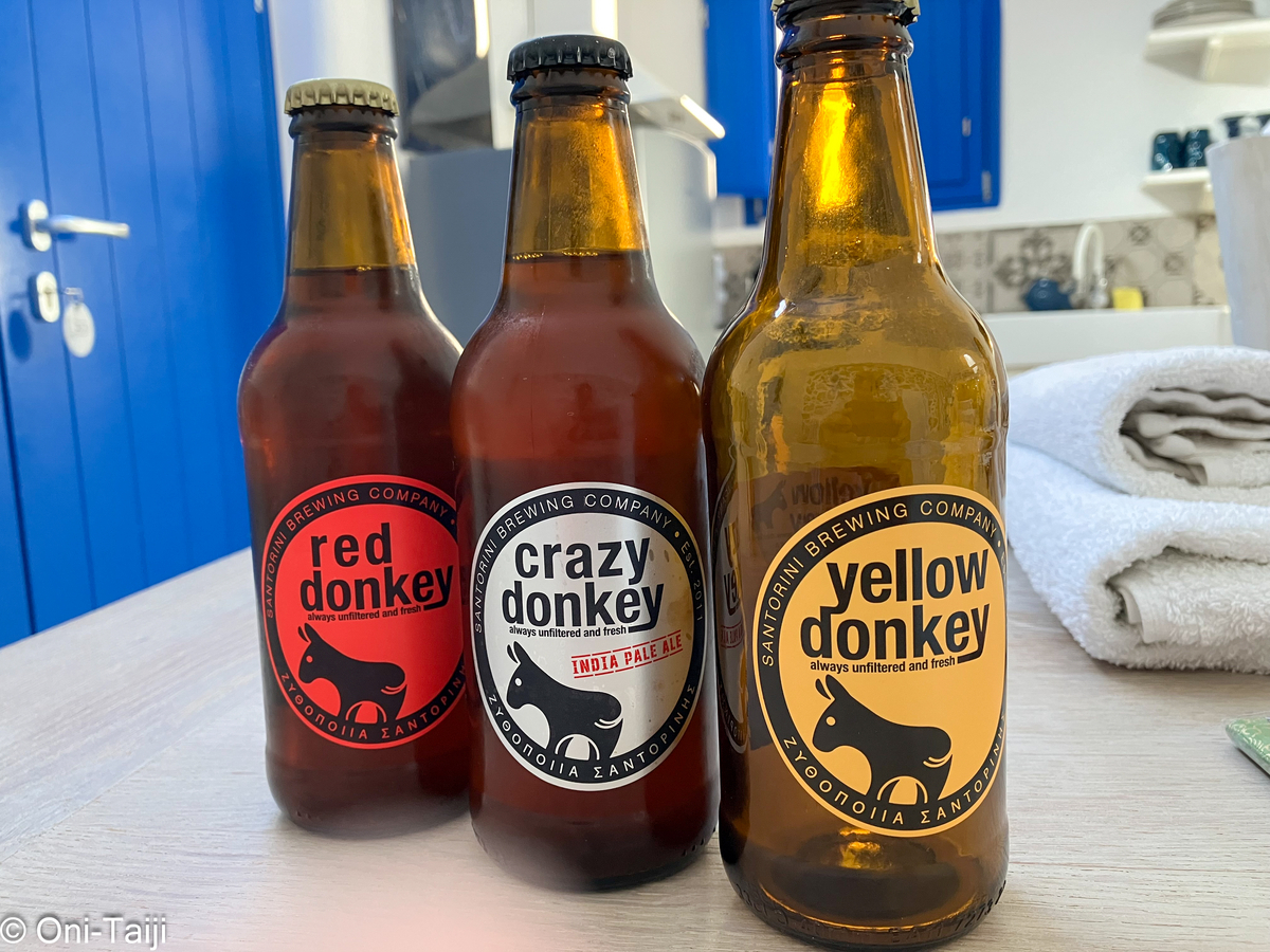 【ギリシャ・サントリーニ島再訪】サントリーニ島のビールってなんだ？ それは Donkey Beer! - さあ、飛ぼう！