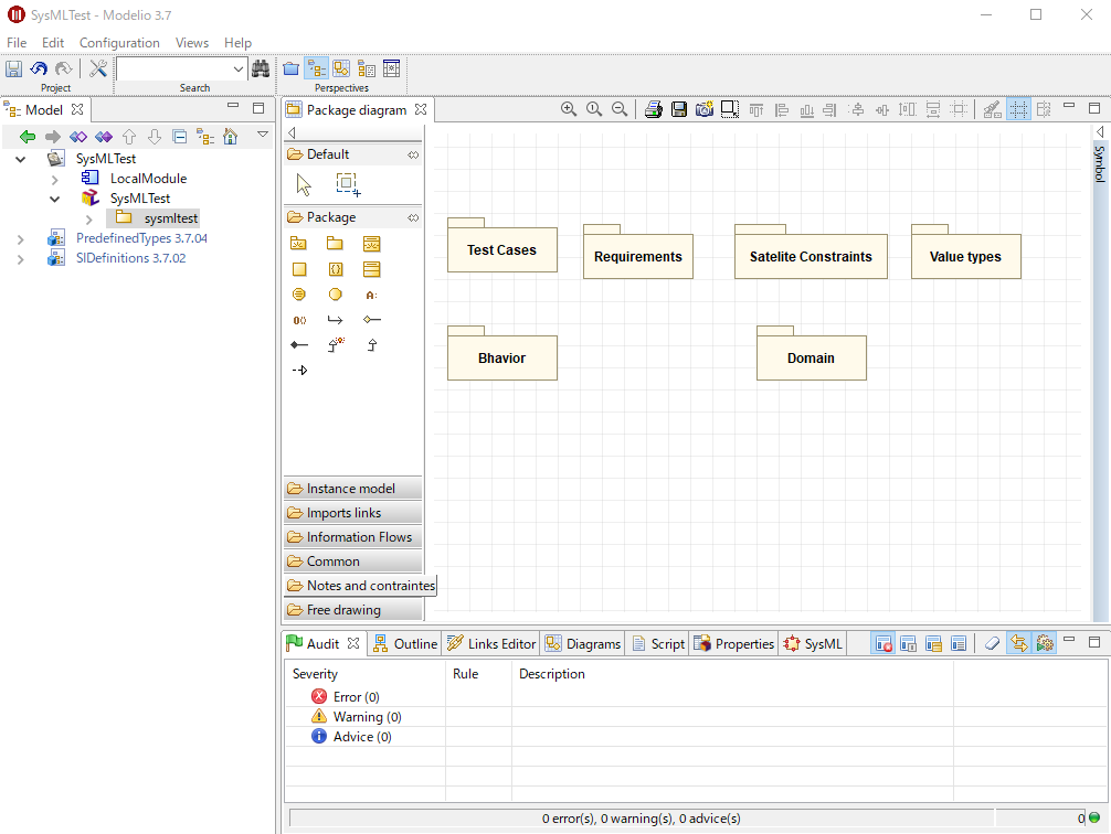 ModelioでSysMLパッケージ図を書く - システムとモデリング