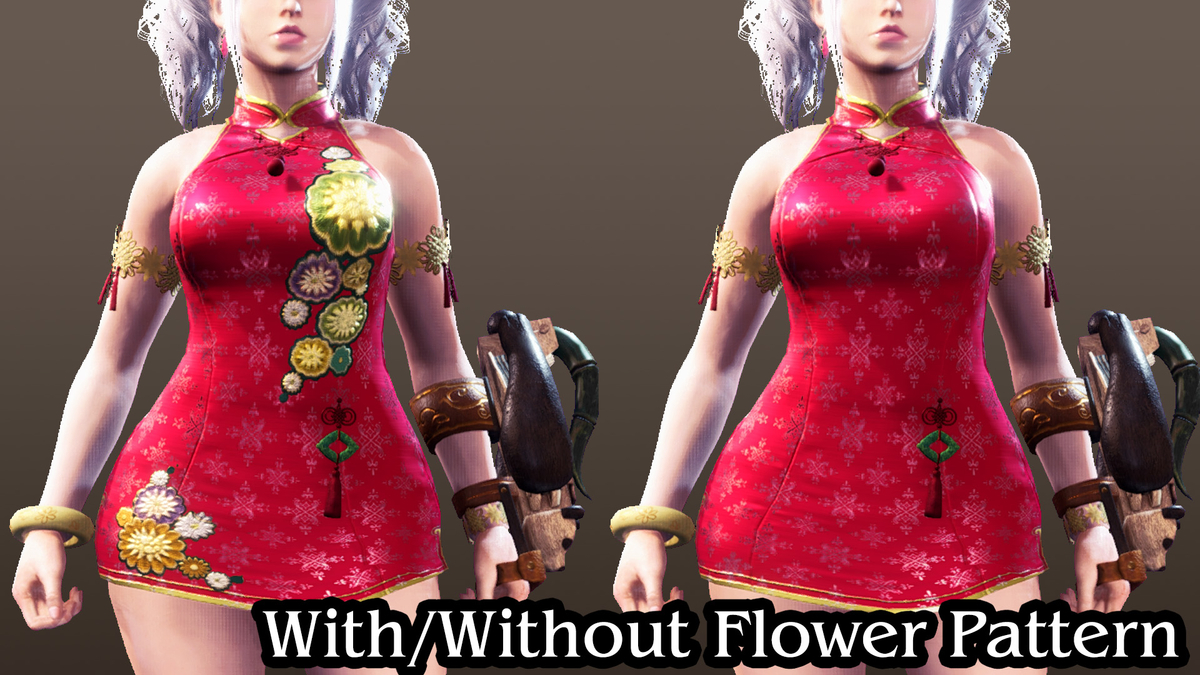 【MHW:I】ウーロン装備をSexyなミニチャイナドレスに【mod紹介】 - P-Games -mod紹介blog-