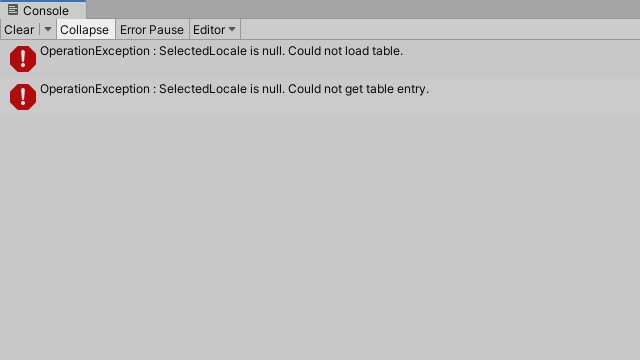 【Unity】【Localization】エディタでプレイモードを終了すると発生する「OperationException : SelectedLocale is null. Could ...