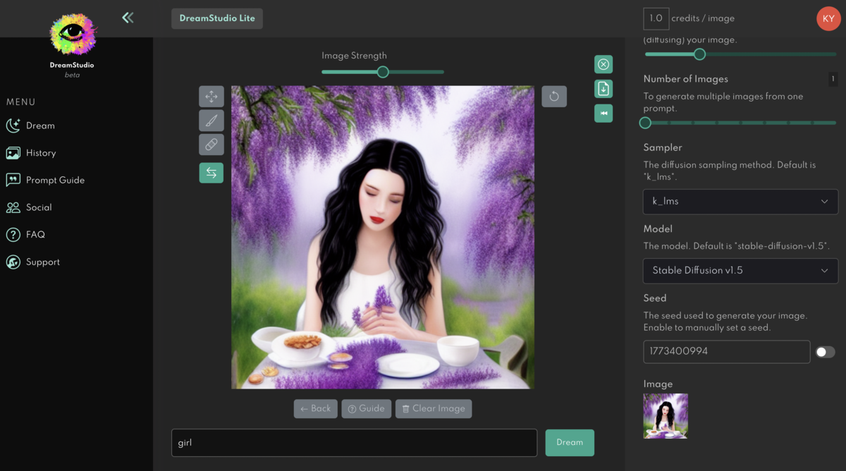 Stable Diffusion 1.5 をDreamStudioで使う - MarkdownとBullet Journal