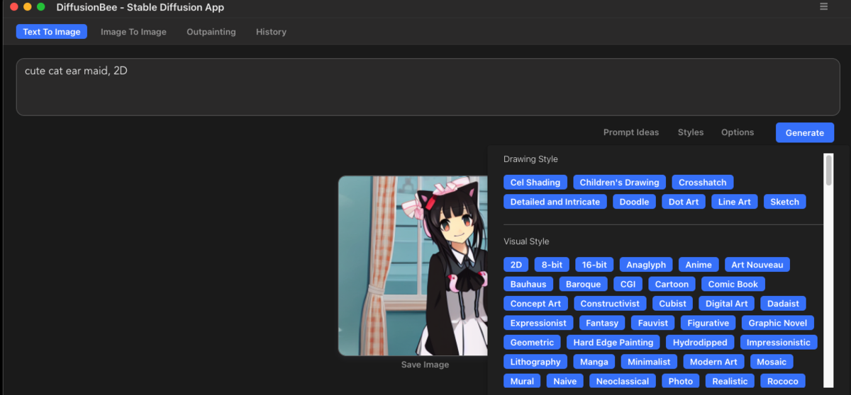 【機能向上】Diffusion Bee - Stable Diffusion GUI App for M1 Mac - MarkdownとBullet Journal