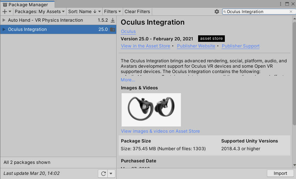 【Oculus Quest開発メモ】開発初期設定まとめ Oculus Integration【Unity】 - Raspberlyのブログ