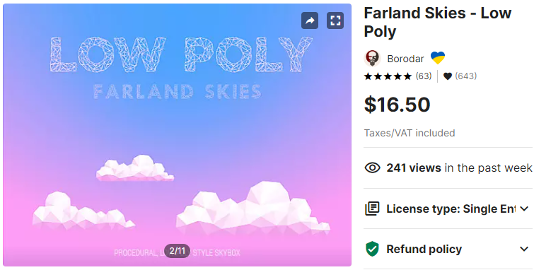 【アセット紹介】Farland Skies - Low Polyでスカイボックスを作る【Unity】 - Raspberlyのブログ