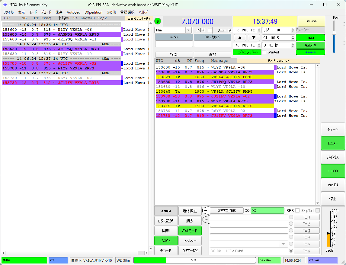オーストラリア ロード・ハウ島 VK9LA - x-x-x