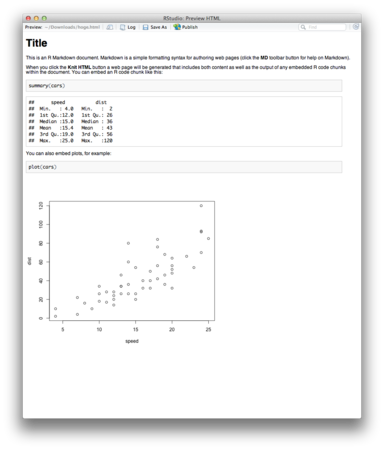 RStudio & knitrによるRの解析結果のドキュメント化 - About connecting the dots.