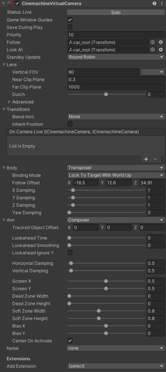 カメラを追従させる（Cinemachine） - SMV’s diary