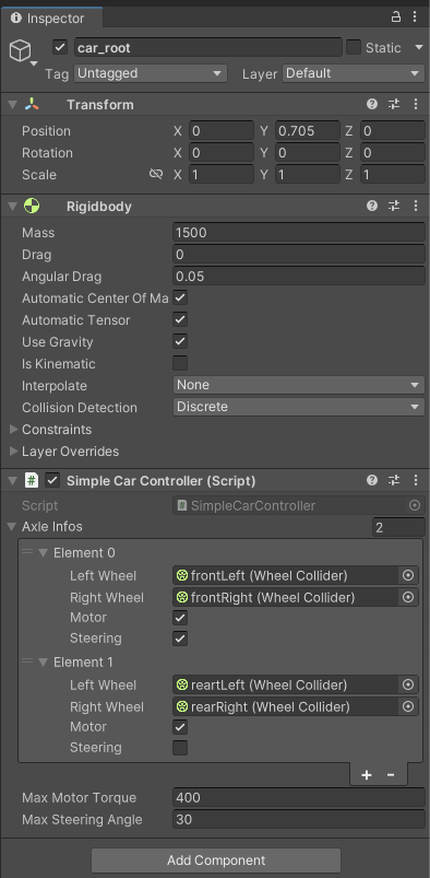車を走らせる（Wheel Collider） - SMV’s diary