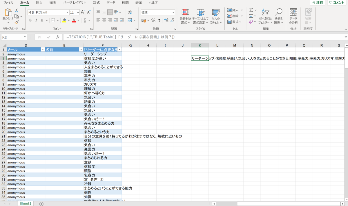 Forms / テキストマイニングツール / Excel+E2D3 を利用したブレインストーミング手法 - KGI_MIEEmember’s diary