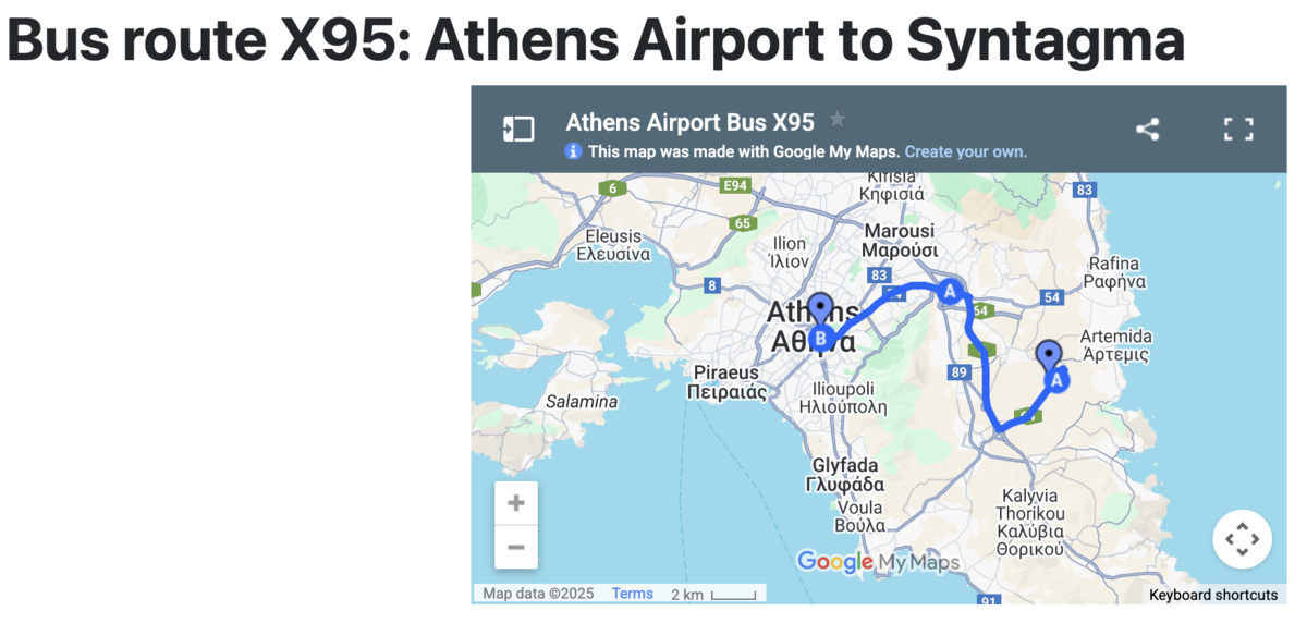 【ギリシャ・アテネ旅】アテネ空港から市内への移動はバスが簡単で安価｜X95線で市内中心部のシンタグマ広場へ - ぶるぶるイスタンブール 期間 ...