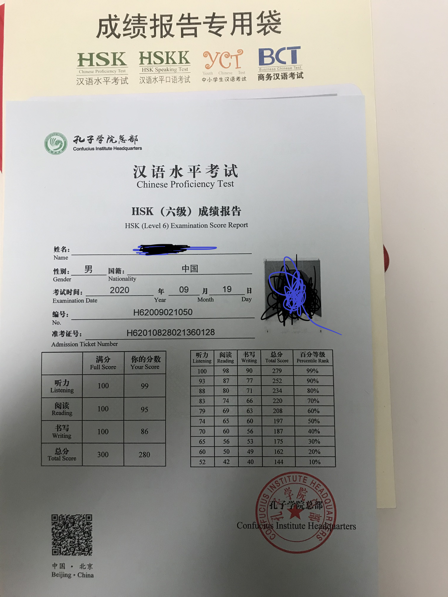 HSK6級に合格した話[2021/11] - Senの中国語英語勉強ブログ