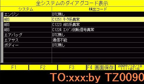 TO:車種不明：DTC:ABS:C1251:C1223:C1224:SCAN:画面画像 - TAS-netの日記