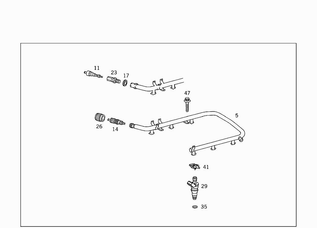 BZ:W210-261:E240:A 0000700195:INTERMEDIATE PIECE,FUEL PRESSURE TEST ...