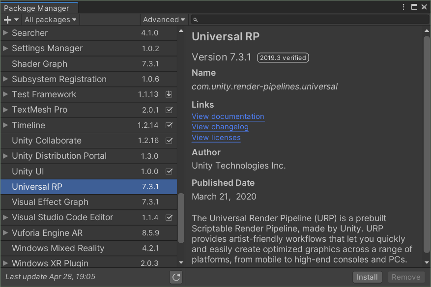 Universal RP(URP)を2Dプロジェクトへ設定する方法 - PG日誌