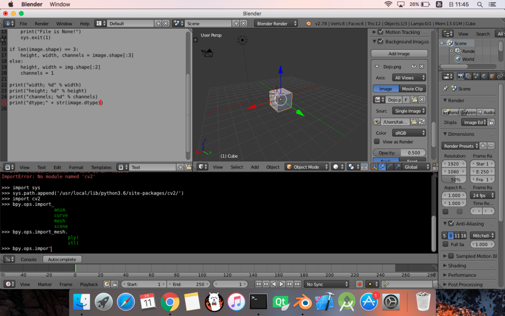 Blender Python + OpenCV〜画像読み込み〜 - Takunojiのプログラミング・プレイグラウンド(遊び場)