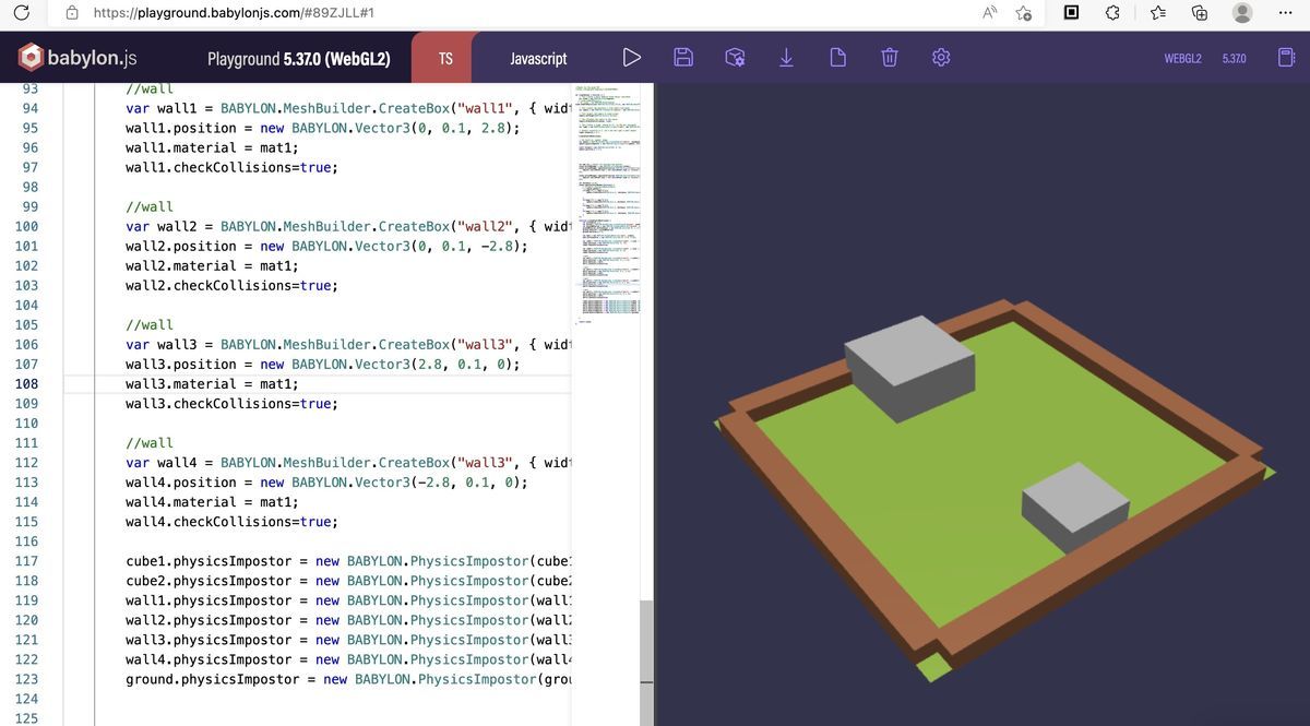 Babylon.jsで壁にぶつかる処理を書いてみよう - CrossRoad