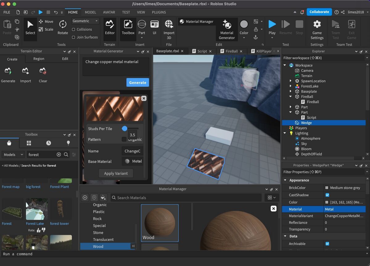 【生成AIの検証】Roblox StudioのAI-Powered Code CompletionとMaterial Generator ...