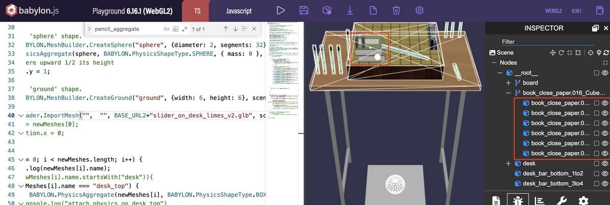 Babylon.jsのHavokで任意の3Dモデルに物理演算を当てて、当たったことを確認する方法 - CrossRoad
