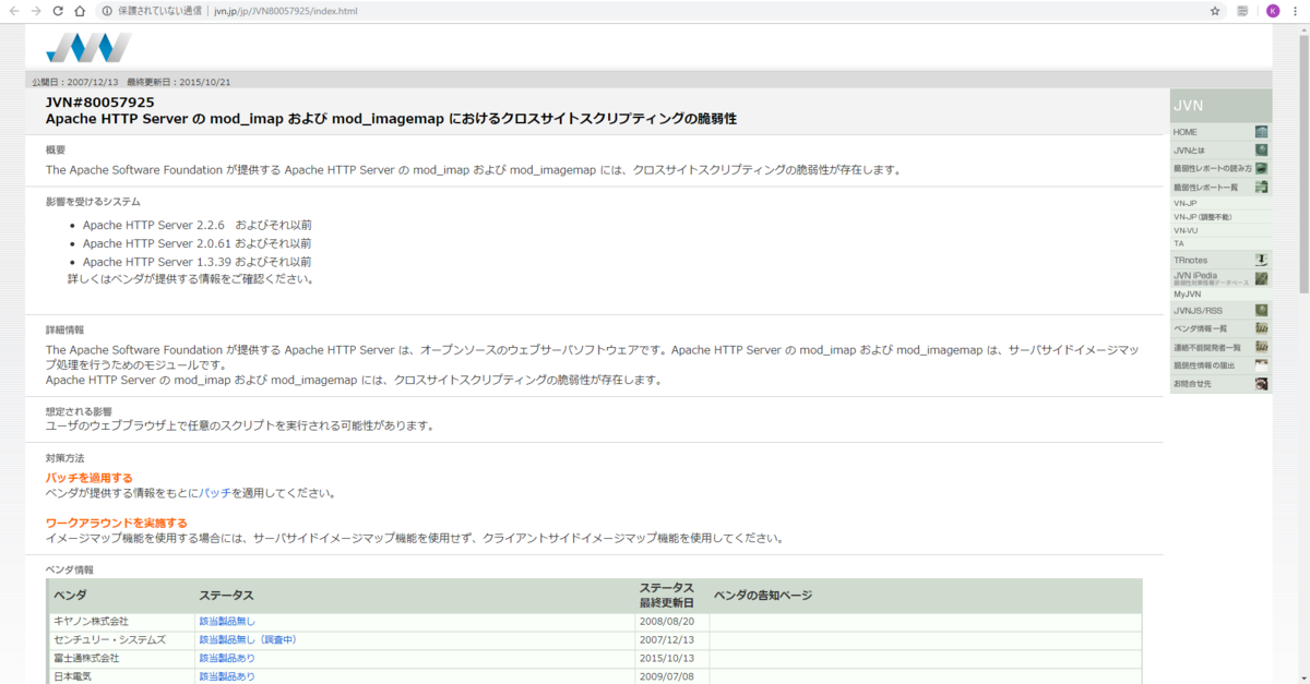 JVNとJVN iPediaのリンクについてかいてみた - Shikata Ga Nai