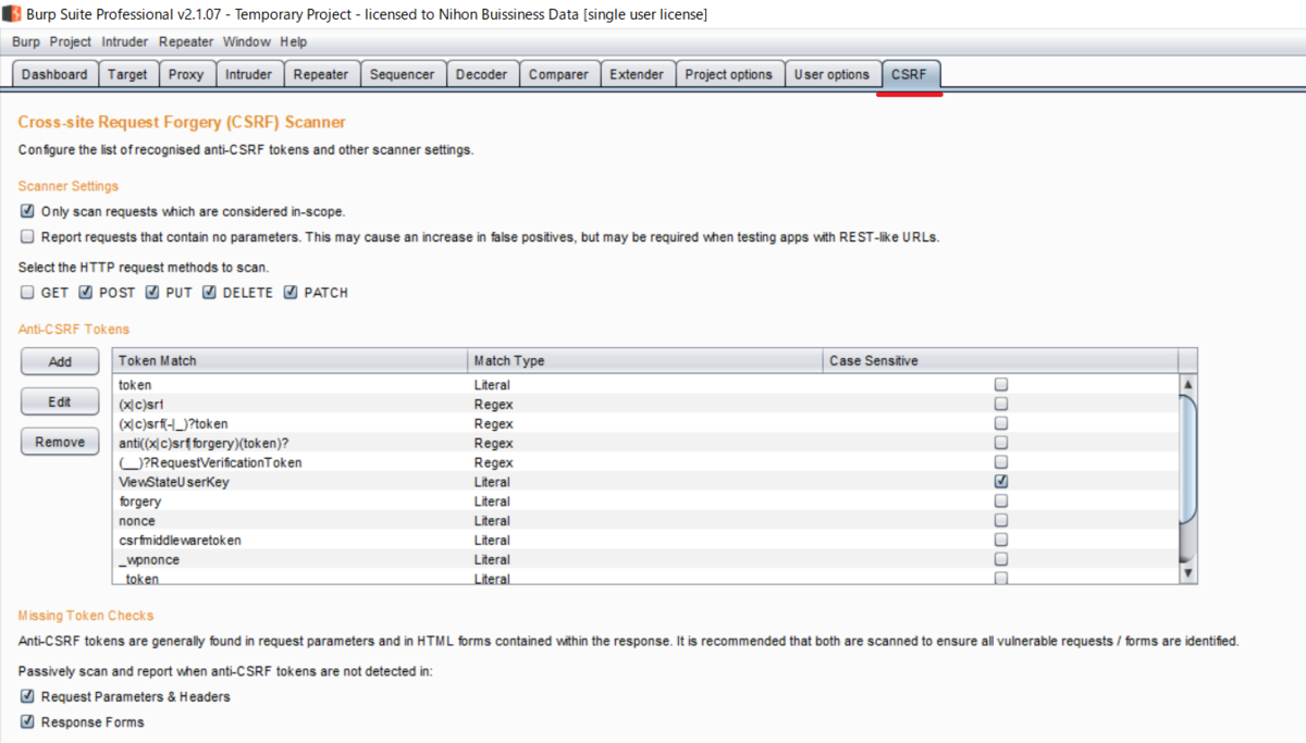 Burp SuiteでCSRF Scannerをインストールしてみた - Shikata Ga Nai