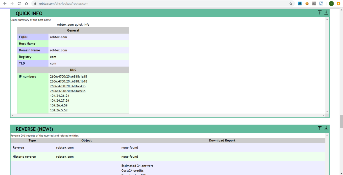 RobtexでDNS情報を収集してみた - Shikata Ga Nai