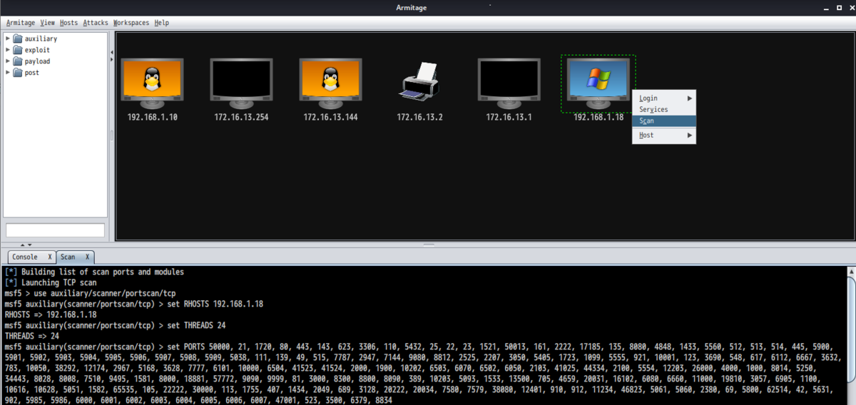 Armitageをつかってスキャンしてみた - Shikata Ga Nai