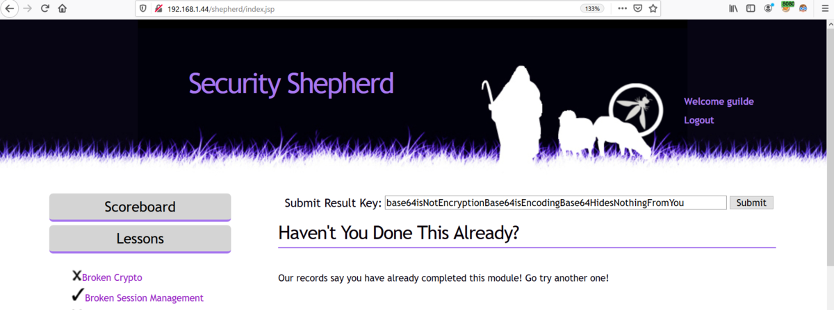 ShepherdでInsecure Cryptographic Storage - Shikata Ga Nai