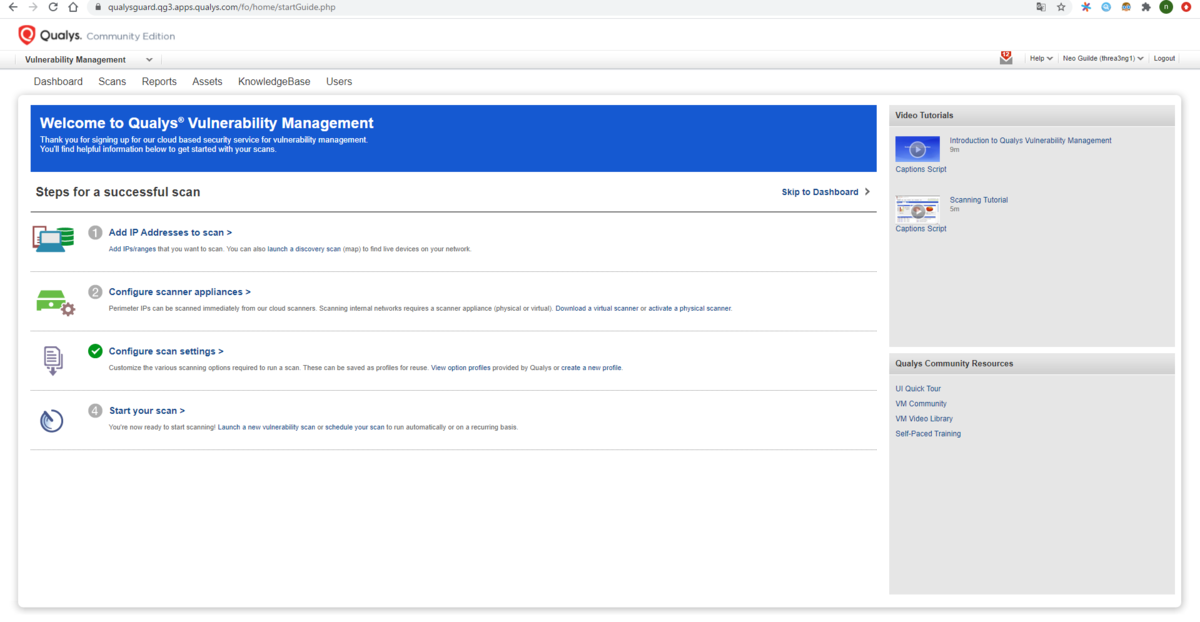 QualysのCommunity Editionの登録方法についてかいてみた - Shikata Ga Nai