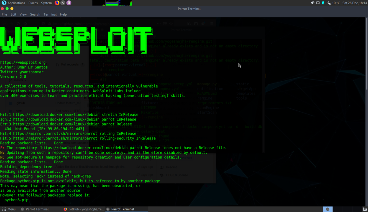 WebSploit Labsを導入してみた - Shikata Ga Nai