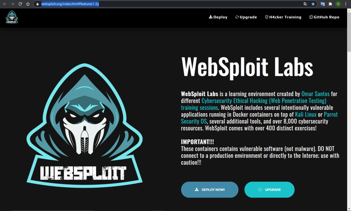 WebSploit Labsを導入してみた - Shikata Ga Nai