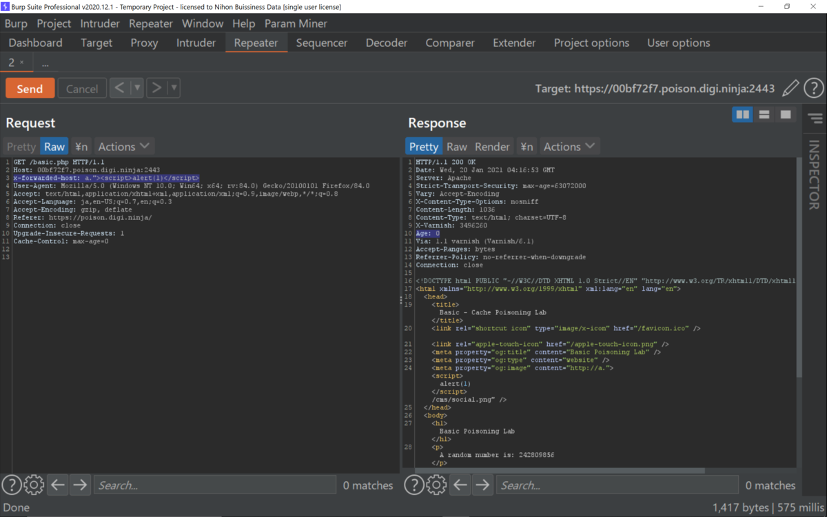 Web Cache Poisoning LabのBasicをやってみた - Shikata Ga Nai