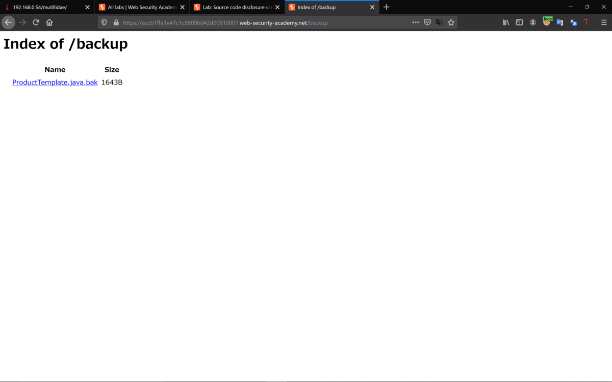 Source code disclosure via backup filesをやってみた - Shikata Ga Nai
