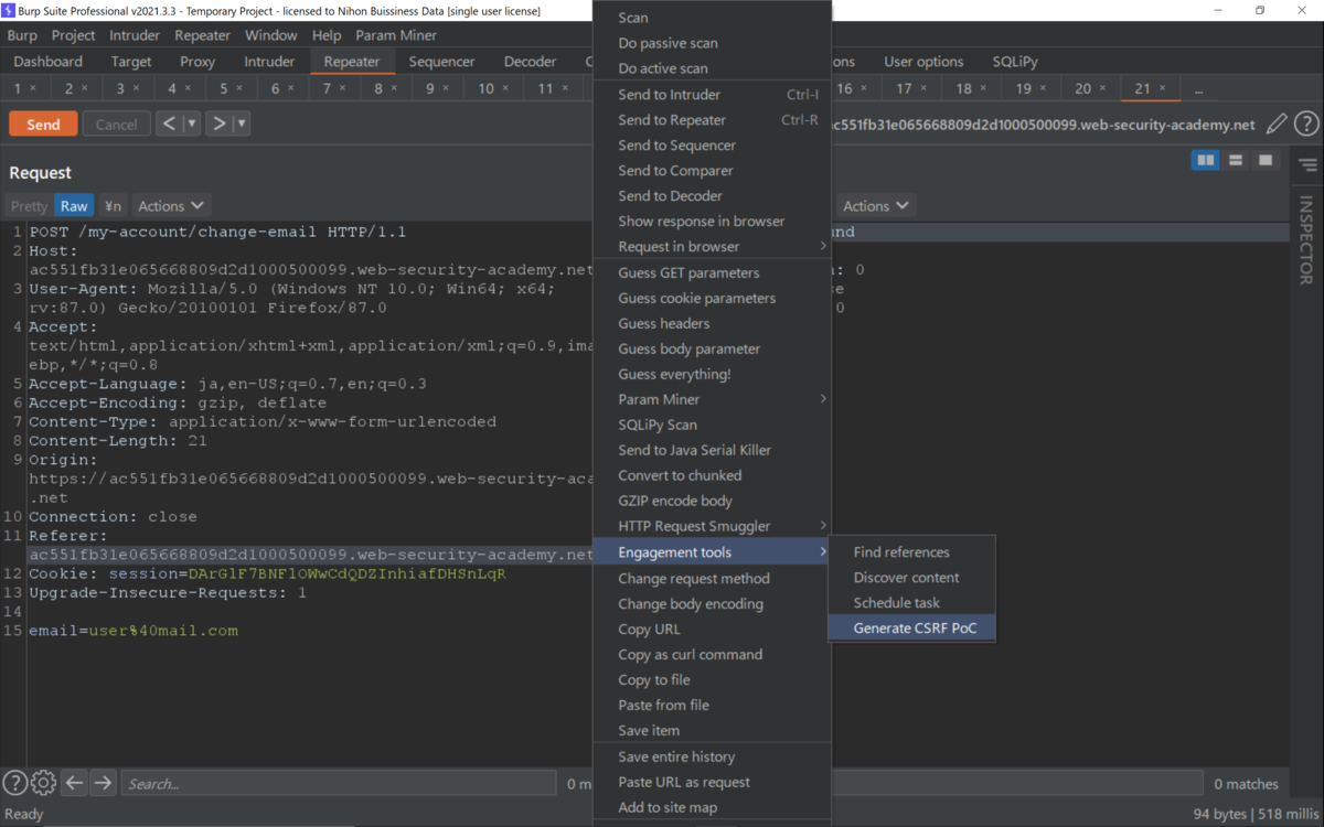 CSRF with broken Referer validationをやってみた - Shikata Ga Nai