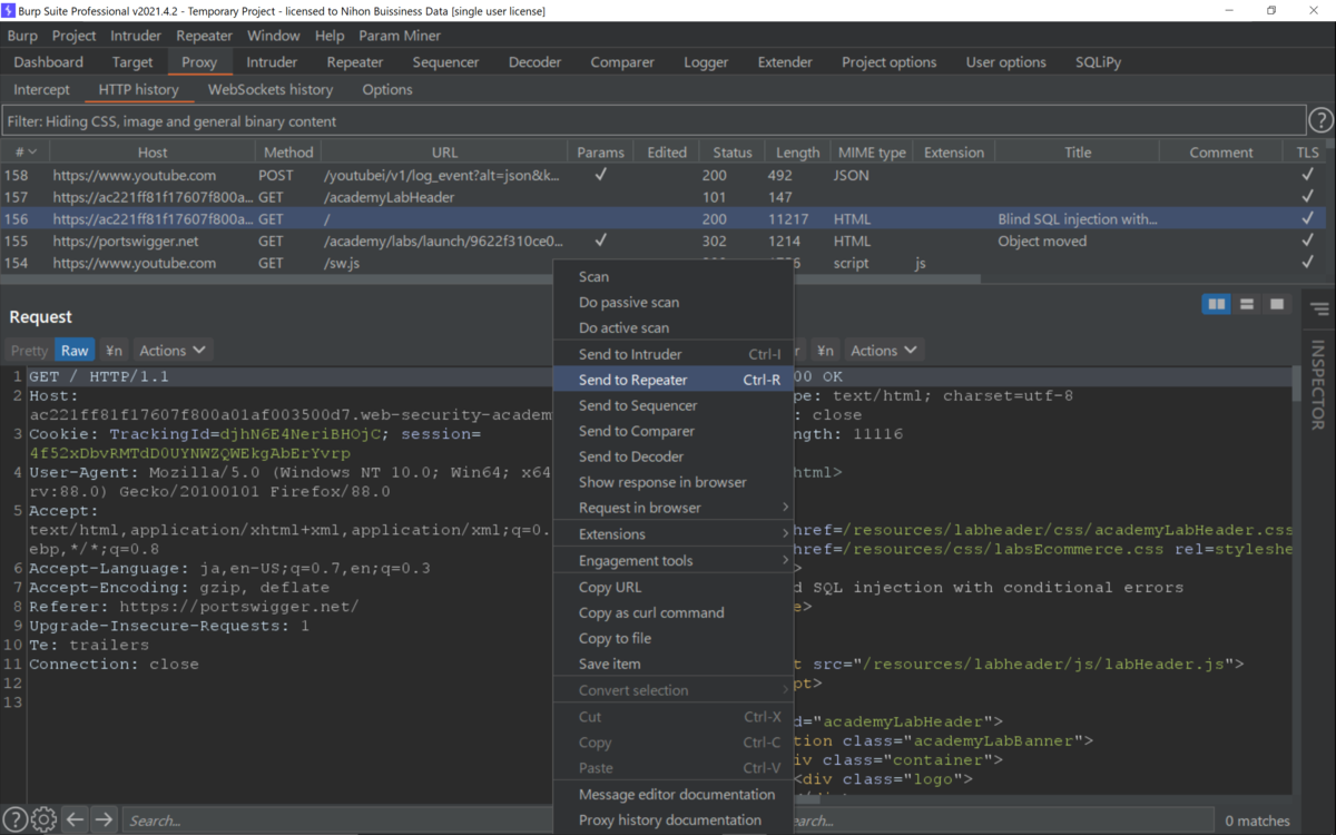 Blind SQL injection with conditional errorsをやってみた - Shikata Ga Nai